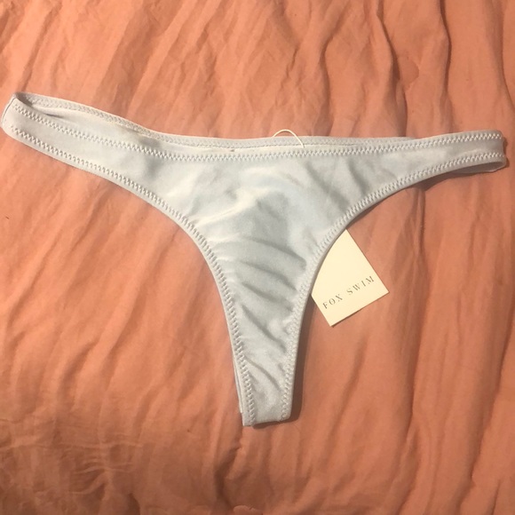 white fox | Swim | White Fox Baby Blue Thong Bikini Top Set | Poshmark
